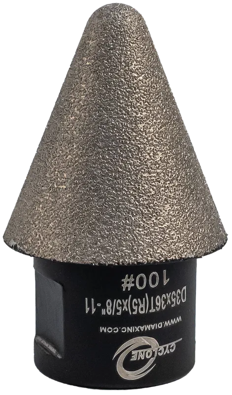 Cyclone Vacuum Brazed Diamond Cone 1/4" - 1 3/8"