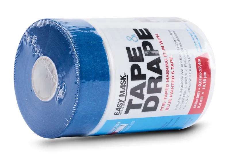 masking tape with plastic attached